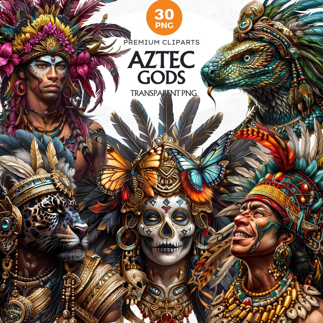 Buy Aztec God Goddess Clipart PNG, Aztec Mythology Graphics ...