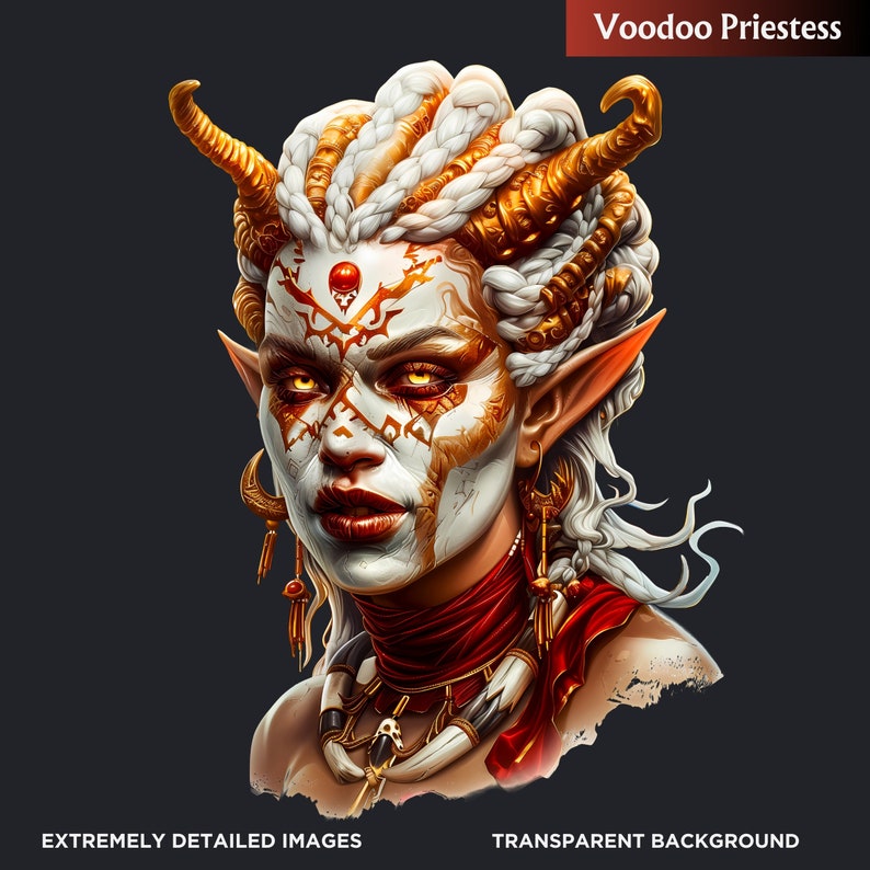 30 Demonic Portraits Clipart: Horror Gothic PNG Designs (digital ...