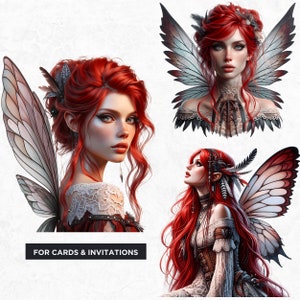 23 Western Boho Fairy Clipart Set, Gothic Fairies Clipart, Victorian ...