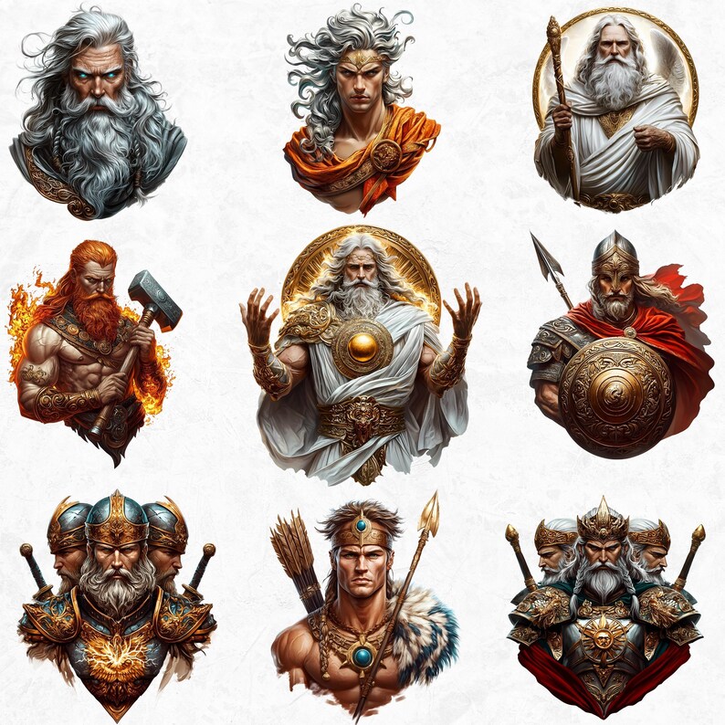 Slavic Gods Clipart Set: Eastern European Mythology (PNG, Commercial ...