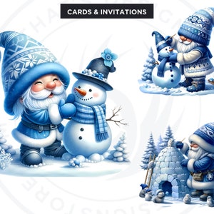 Blue Winter Gnomes Clipart: Christmas PNG Images, Christmas Sublimation ...
