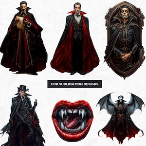 36 Dracula Clipart Set, Halloween Clipart, Vampire Design, Fantasy ...