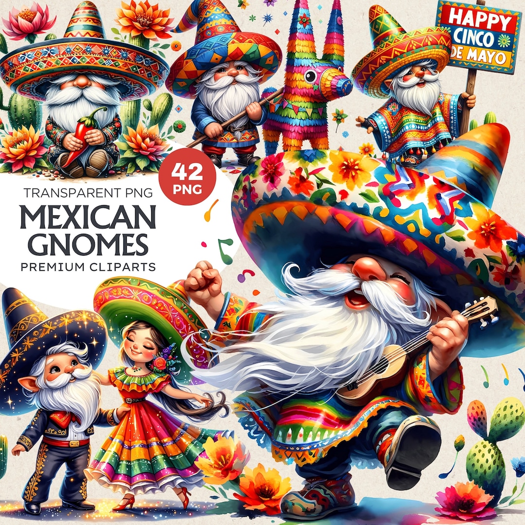 Cinco De Mayo Mexican Gnomes PNG Clipart Set, Mexican Festival,tacos ...