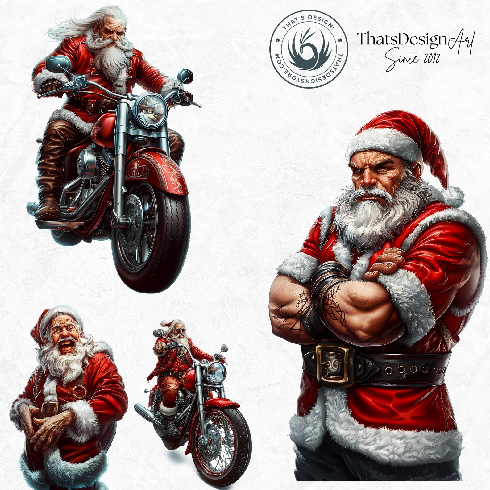 Bad Santa Clipart Set: 31 Christmas PNG Images (commercial Use) - Etsy