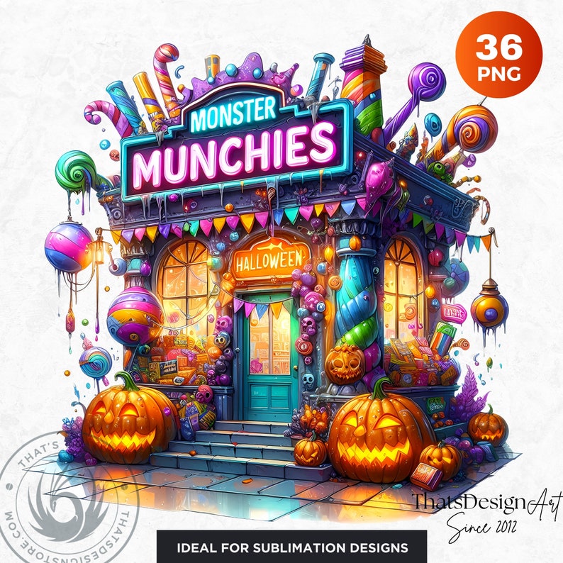 Watercolor Halloween Candy Shop Clipart Set (PNG, Digital Download ...