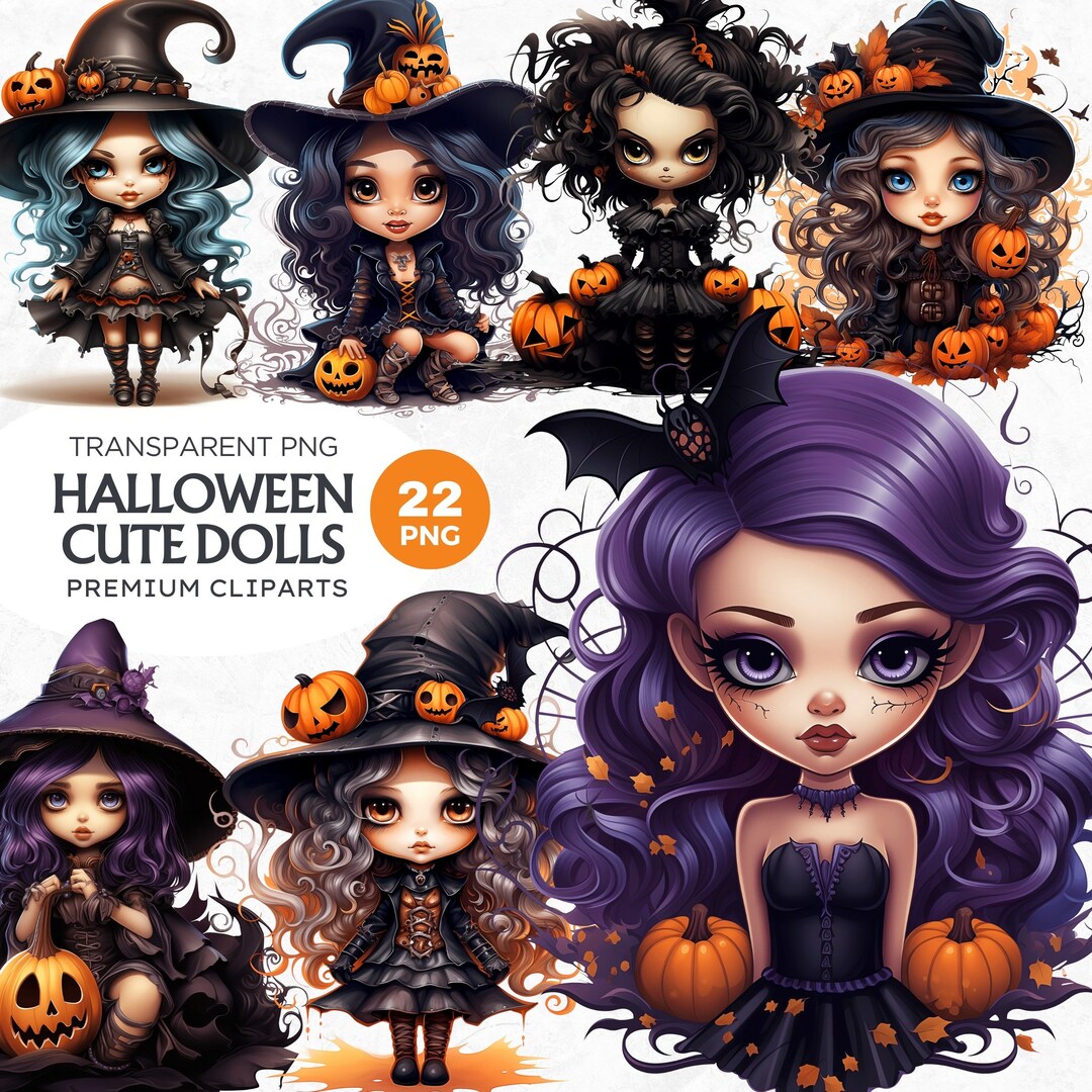 Witch Clipart, Halloween PNG Bundle, Kids Crafts (digital Download - Etsy