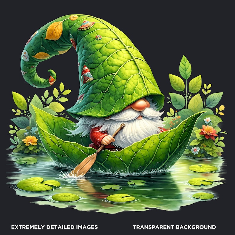 Funny Spring Gnome Clipart Set: Watercolor PNG Graphics (digital Prints ...