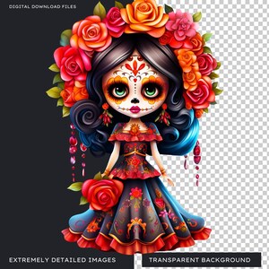 Cute Dolls La Catrina Day of the Dead PNG Clipart Día De Muertos ...