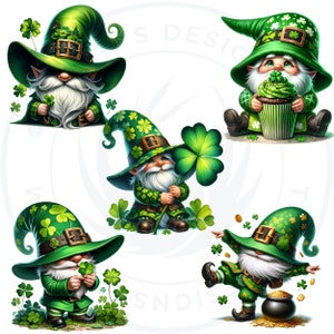 St Patrick Gnome Clipart, St Patricks Day Gnomes PNG, Gnome Sublimation ...