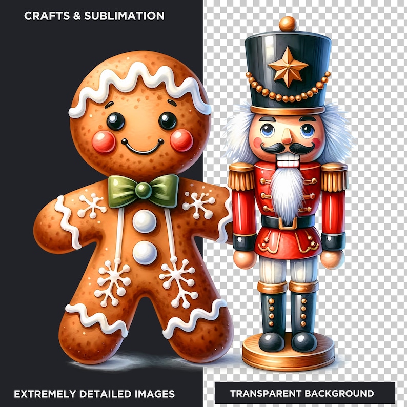 Acuarela Gingerbread man png clipart lindo Gingerbread man - Etsy España