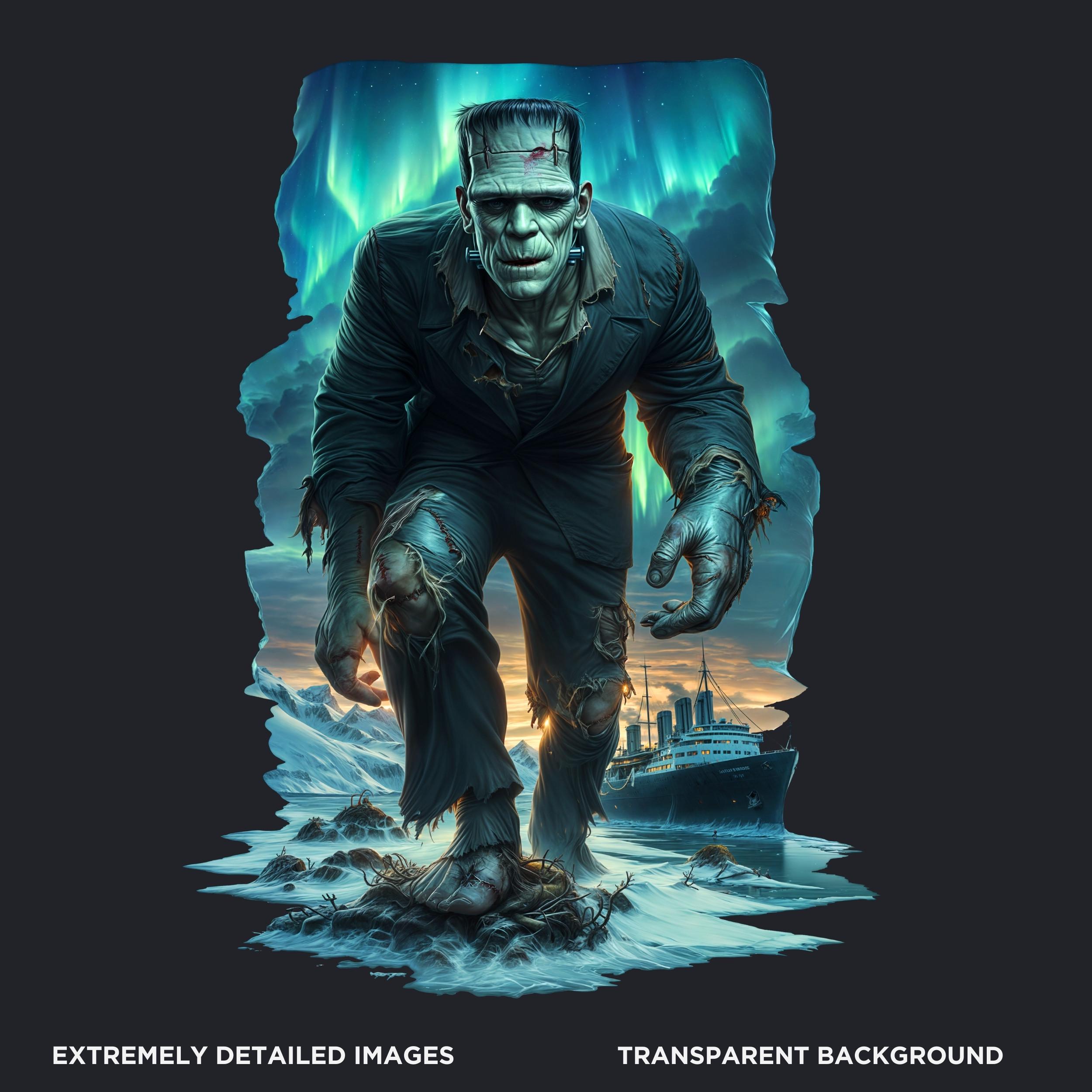 Frankenstein Clipart Set: Spooky Halloween PNG Graphics (PNG, Digital ...