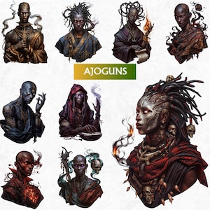 83 Yoruba Orishas Pantheon Clipart Set | African Gods and Goddesses PNG for Crafts and ...