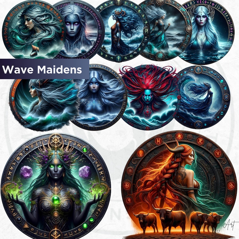 Norse Gods Clipart Set: Viking Mythology PNG Graphics (digital Download ...