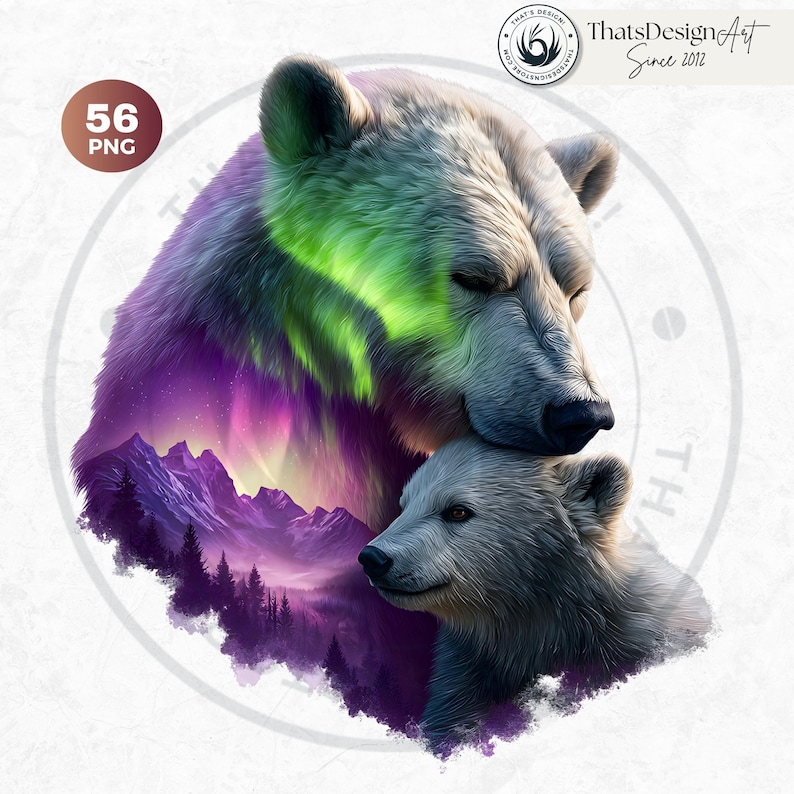 Watercolor Polar Bears Clipart Bundle: Arctic Wildlife Illustrations ...
