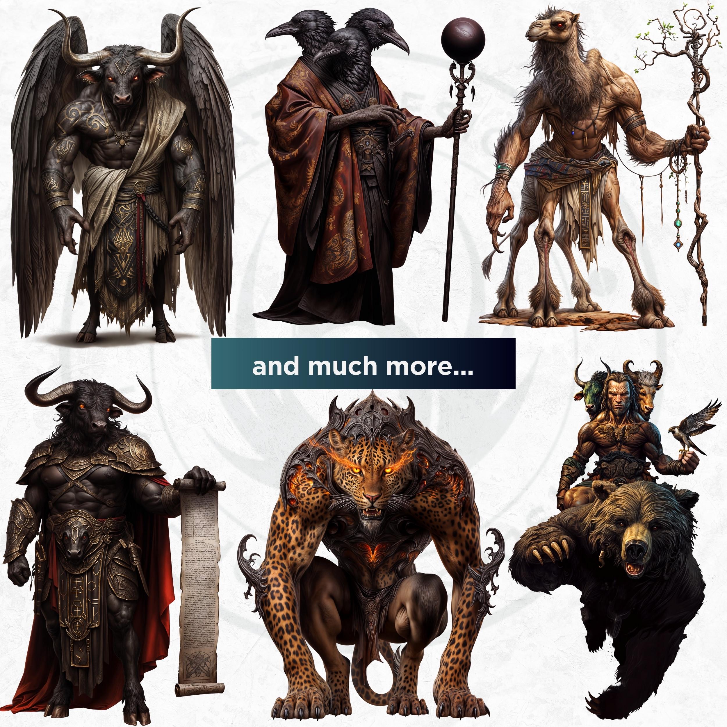 72 Ars Goetia Demons Clipart Set, Mythology Graphics, Dark Fantasy ...