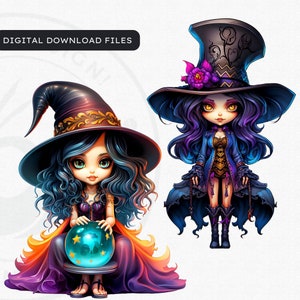 Halloween Cute Witch PNG Clipart | Halloween PNG Bundle | Spooky Season ...
