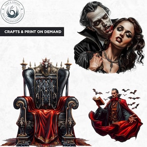 36 Dracula Clipart Set, Halloween Clipart, Vampire Design, Fantasy ...