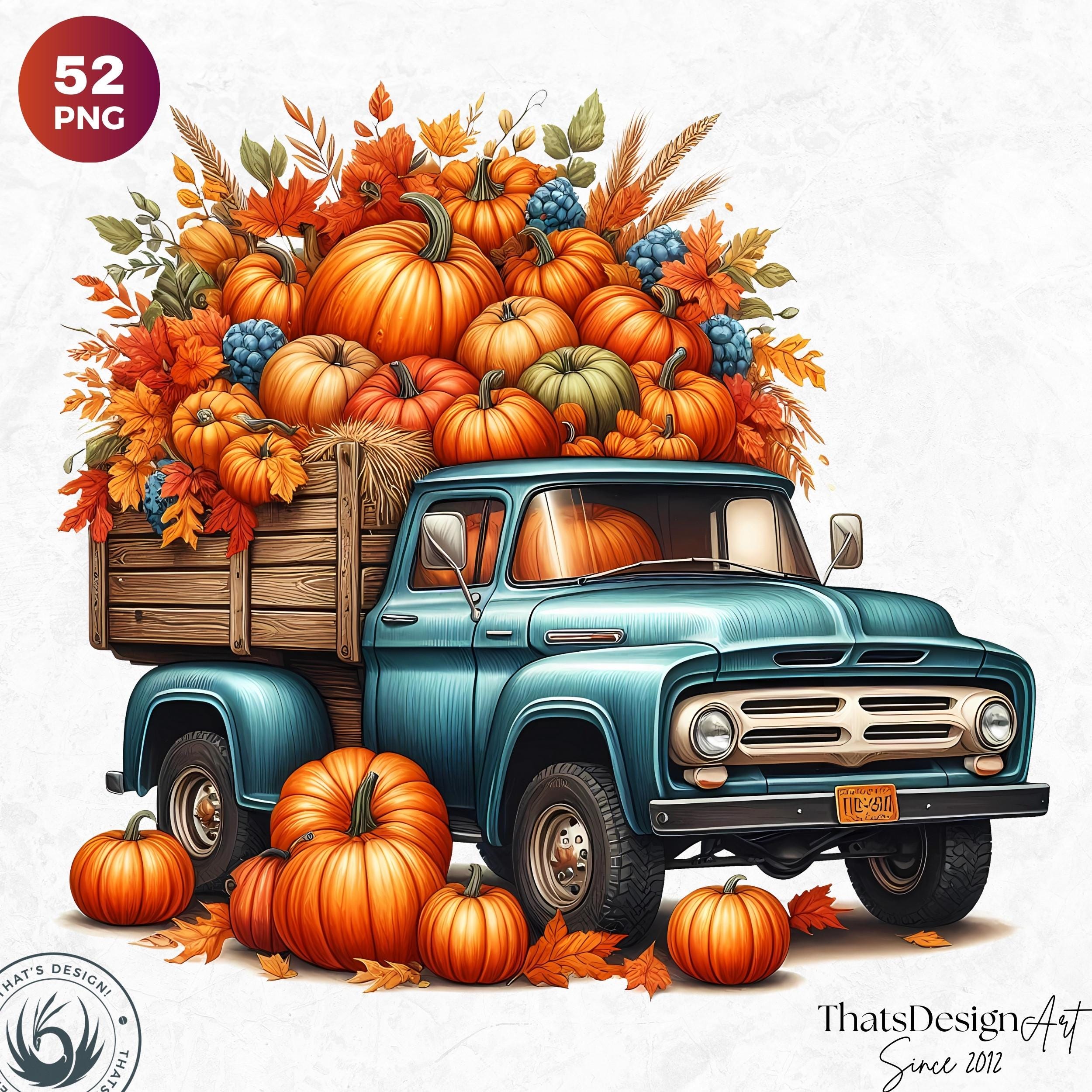 Autumn Pumpkin Clipart Set: Harvest Season PNG, Thanksgiving Graphics ...