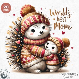 Mother's Day Clipart, Watercolor Mother and Baby Animals Clipart ...