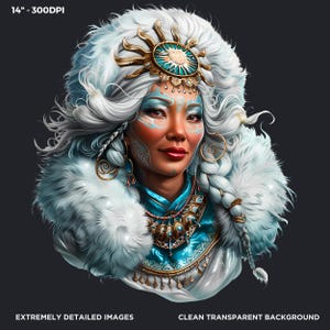 30 Inuit God Goddess Clipart PNG, Eskimo Mythology Graphics, Ancient Arctic Deity, Fantasy Art ...