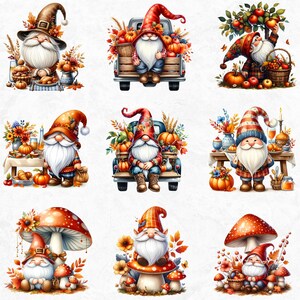 44 Autumn Harvest Gnome Clipart Set, Fall Gnome Clipart, Fall Season ...