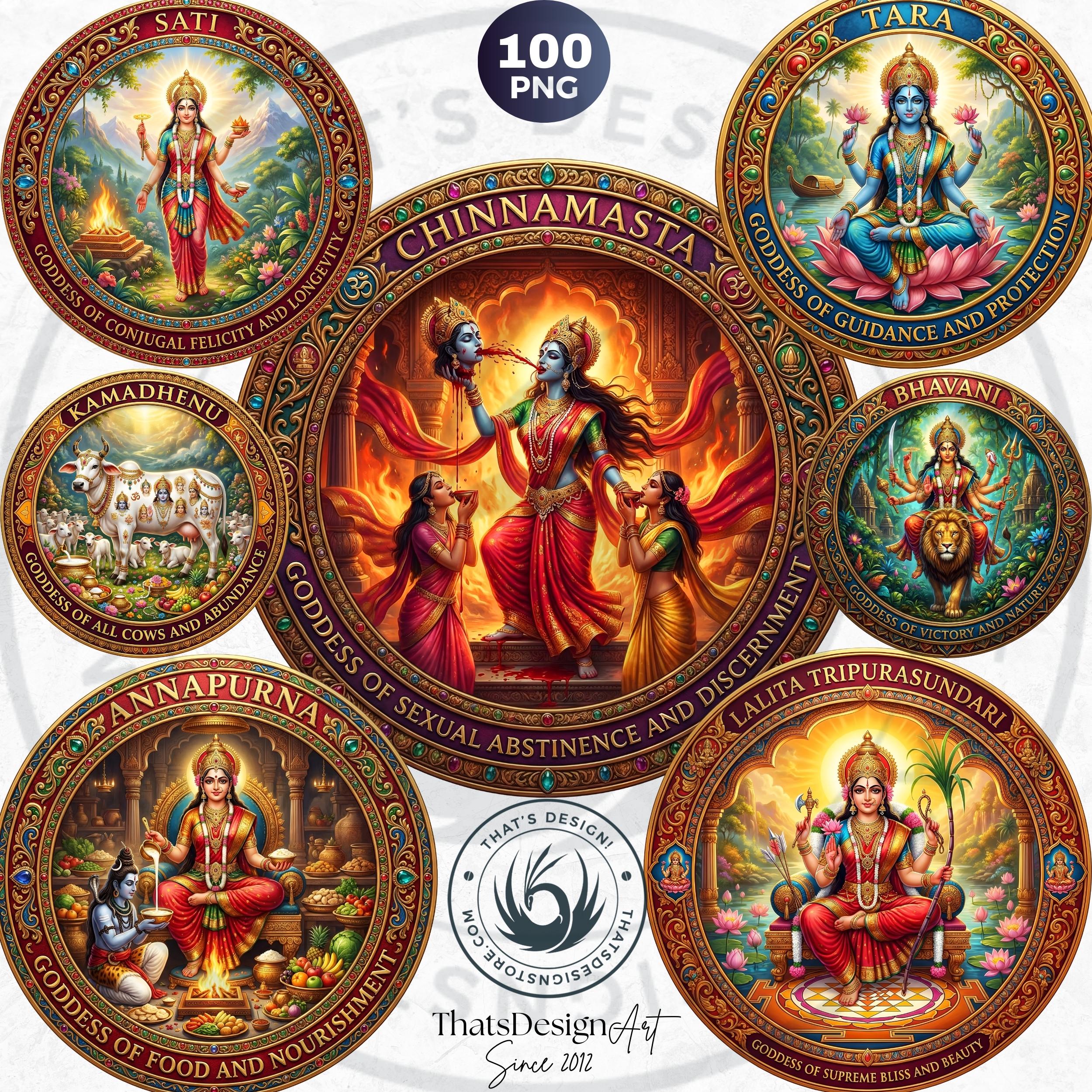 Hindu Gods Pantheon Clipart Bundle, Indian Mythology Pngs (100 Files ...