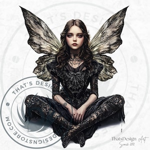 Gothic Fairies Clipart Set, Goth Fairy PNG, Dark Fantasy Clipart ...