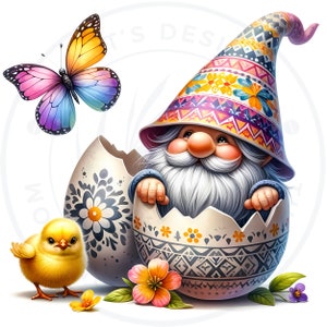 Easter Gnome Clipart Bundle V1, Garden Gnome Clipart, Spring PNG ...