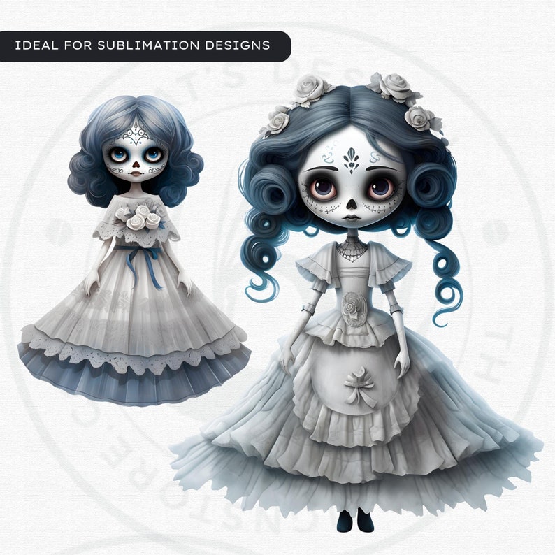 La Llorona PNG Clipart, Day of the Dead Sugar Skull Dolls (commercial ...