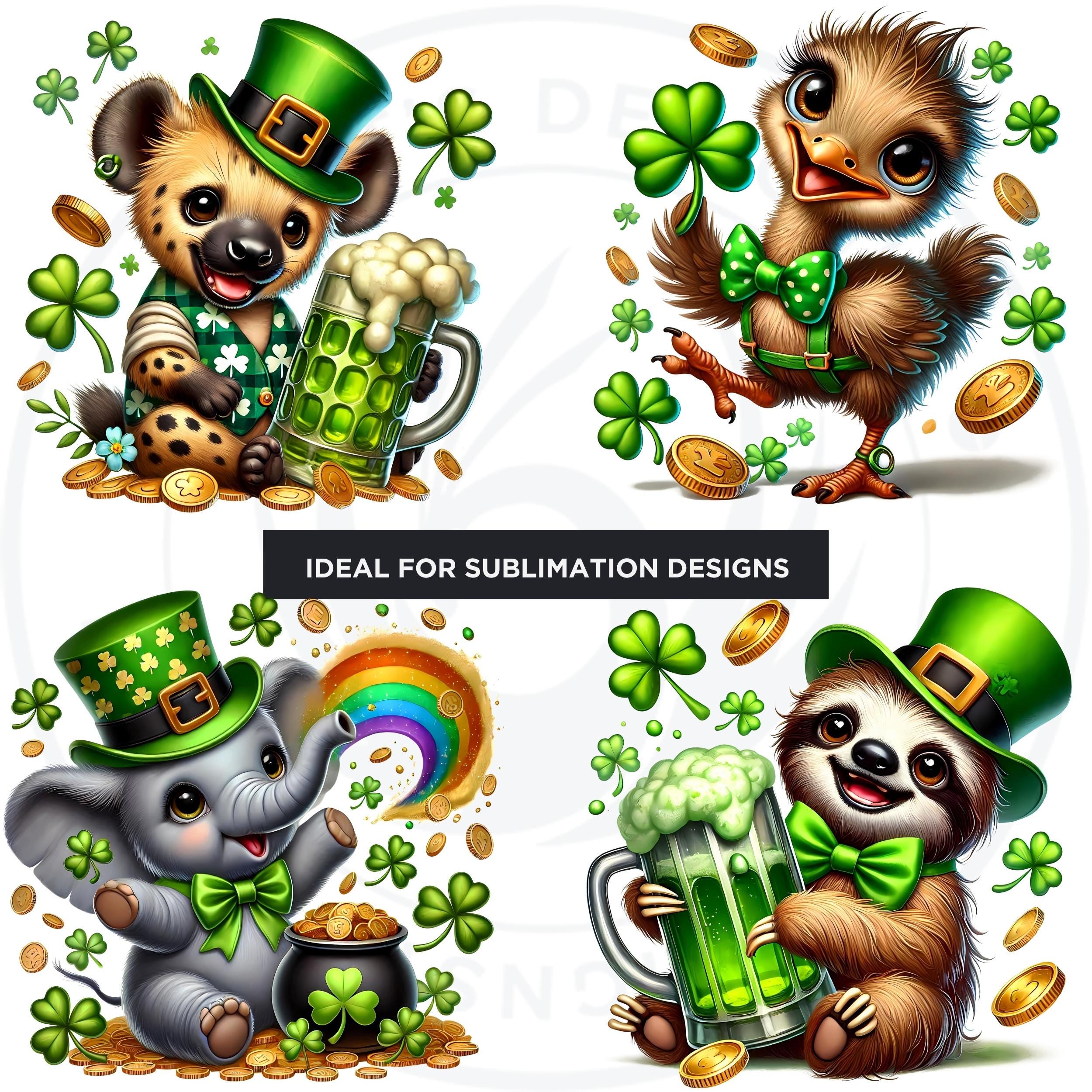 St Patrick's Day Animal Clipart Set: Shamrock PNG, Lucky Animals (PNG ...