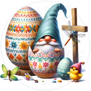 Easter Gnome Clipart Bundle V1, Garden Gnome Clipart, Spring PNG ...