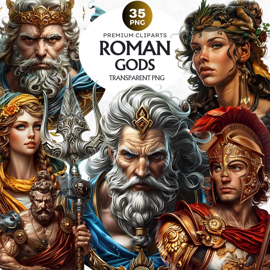 35 Roman God Goddess Clipart PNG, Roman Mythology Graphics, Roman ...