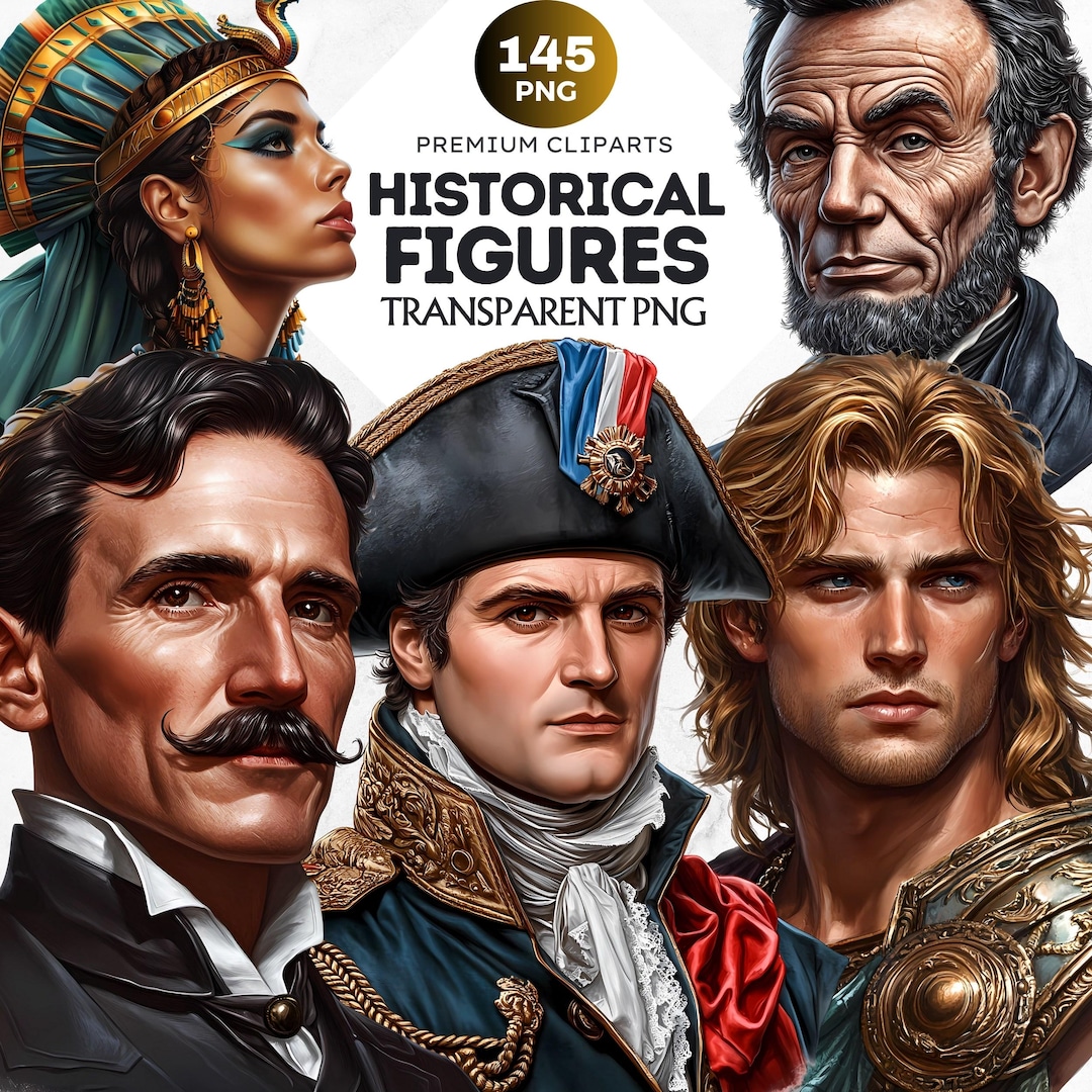 145 Historical Figures Clipart Set, Rulers, Scholars, Inventors ...