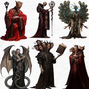 72 Ars Goetia Demons Clipart Set, Mythology Graphics, Dark Fantasy ...
