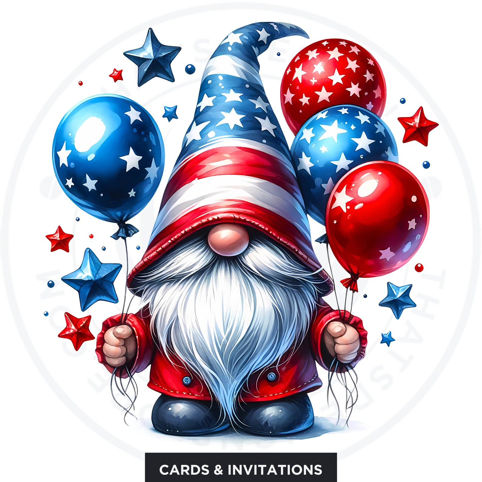 Patriotic Gnome Clipart PNG Bundle 22 American Pride PNG, 4th of July ...