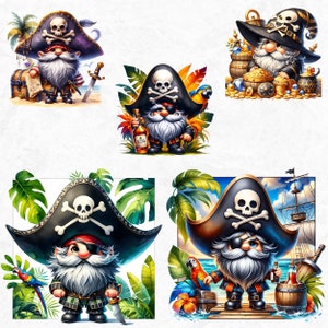 Pirate Gnome Clipart Bundle, 22 Corsair Gnome PNG, Summer Gnome Png ...