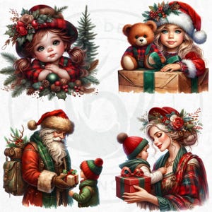 Rustic Christmas Kids Clipart Set: Cosy Holiday Illustrations (PNG ...