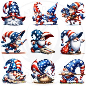 4th of July Gnome Clipart PNG, American Patriotic Clip Art ...