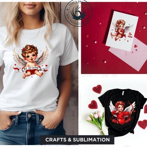 Watercolor Cute Cupid Clipart Bundle, Valentines Day Clipart PNG ...