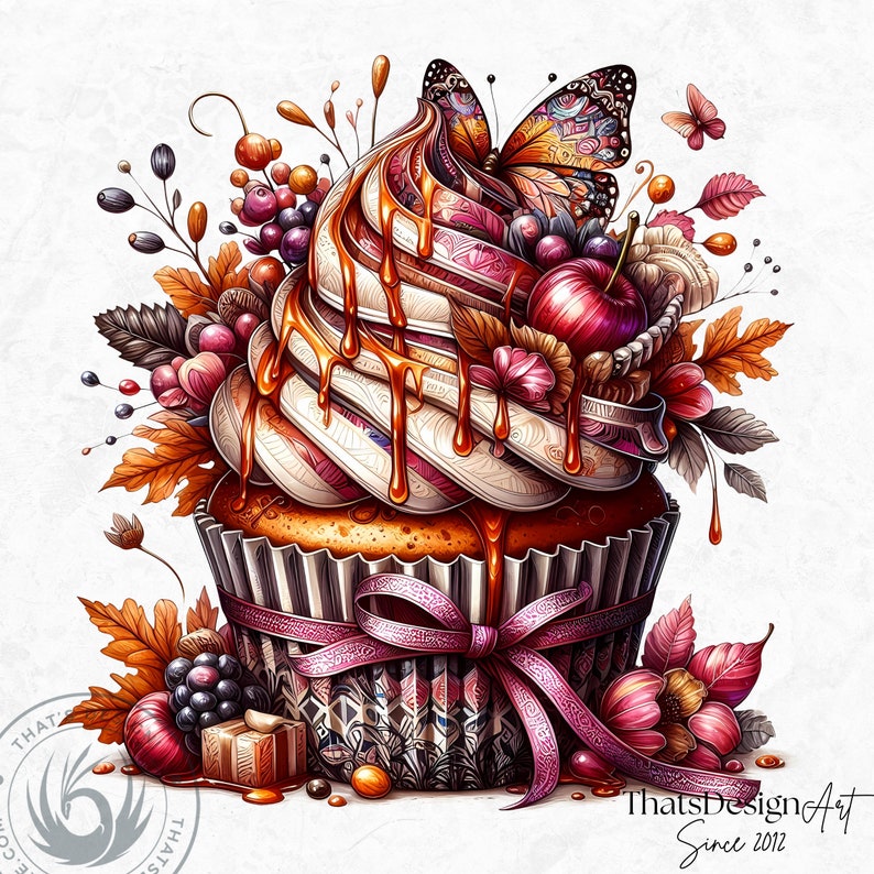 Autumn Cupcakes Clipart Set: Fall Dessert PNG (digital Download ...