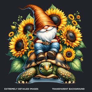 38 Sunflower Gnomes Clipart Set, Summer Gnome Clipart, Sublimation ...