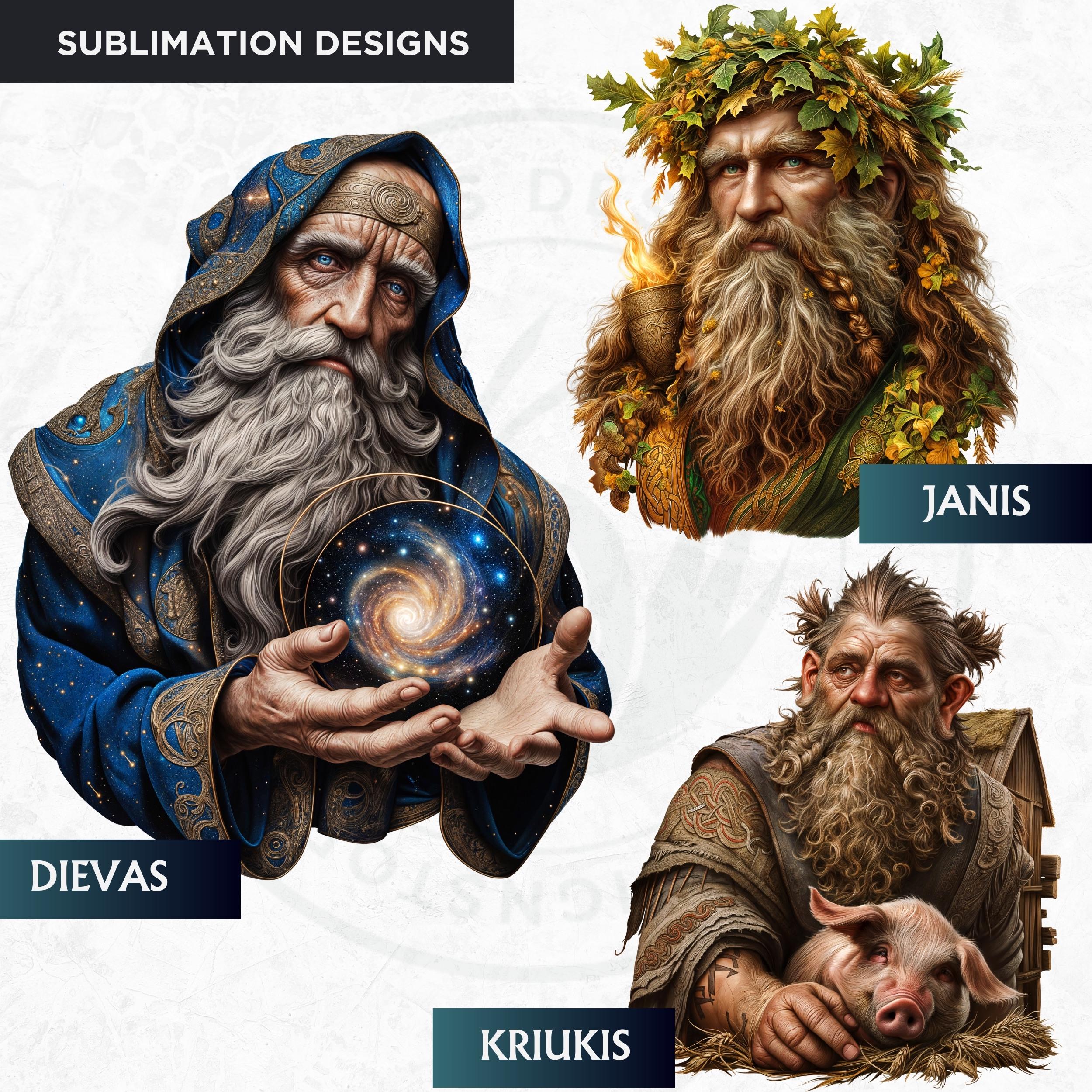 Baltic Gods and Goddesses Clipart: Mythology Art Set (PNG, Digital ...