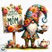 Watercolor Mother's Day Gnome Clipart, Gnomes With Signs, Mother's Love ...