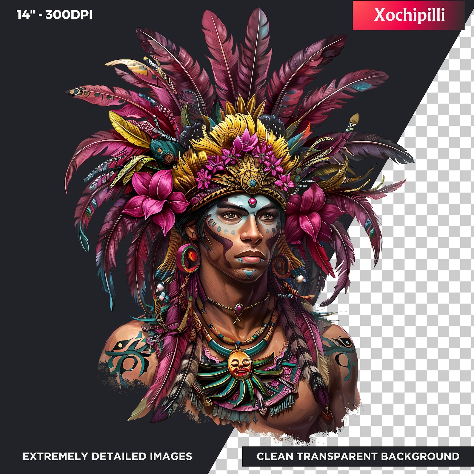 Watercolor Aztec Gods Clipart: Mesoamerican Mythology PNG (digital ...