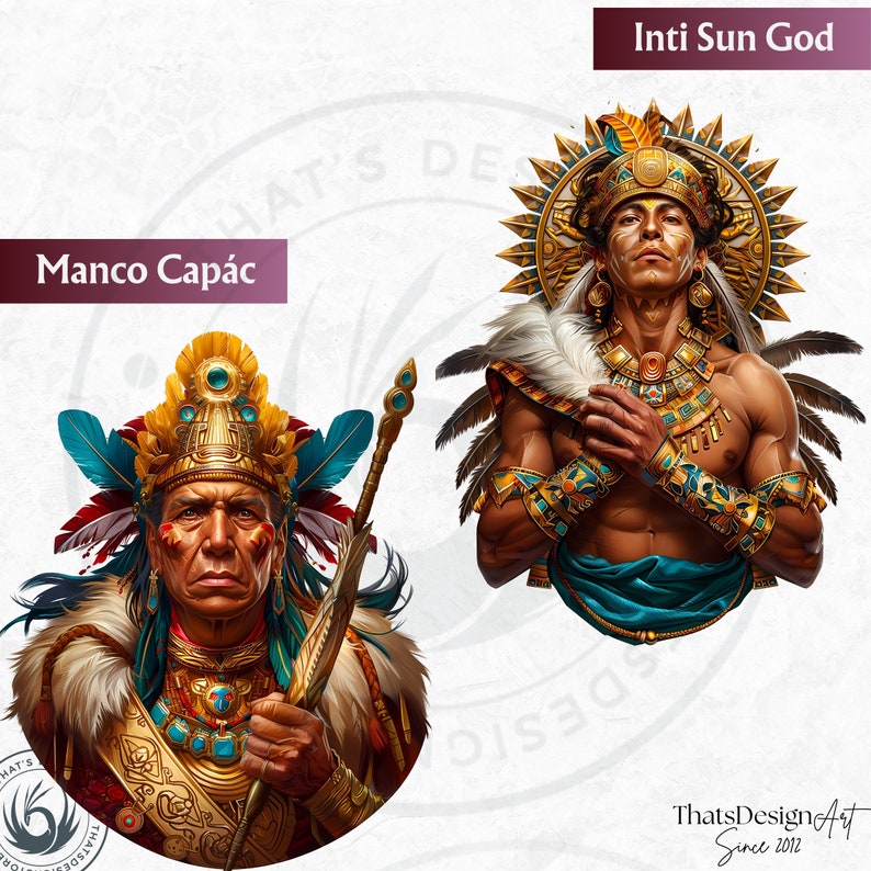 Inca Gods Clipart: Peruvian Mythology PNG Graphics (digital Download ...