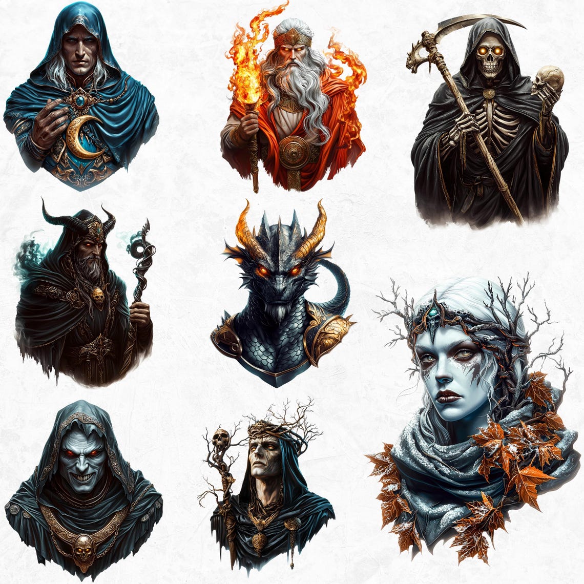 Slavic Gods Clipart Set: Eastern European Mythology (PNG, Commercial ...