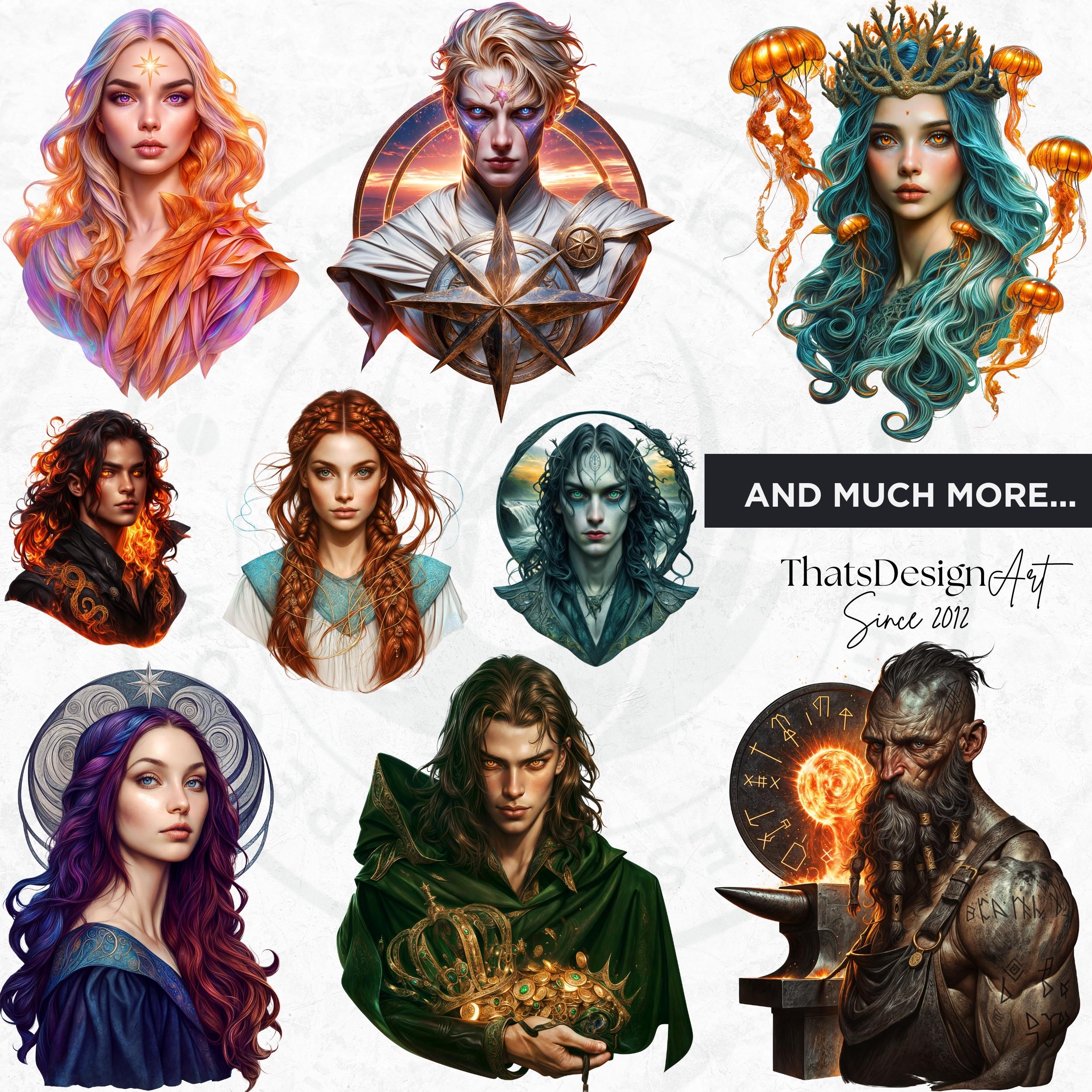 Baltic Gods and Goddesses Clipart: Mythology Art Set (PNG, Digital ...