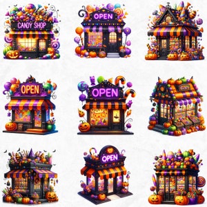 Watercolor Halloween Candy Shop Clipart Set (PNG, Digital Download ...