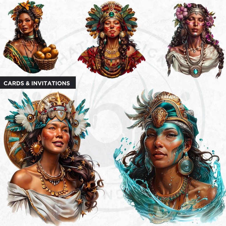 Inca Gods Clipart: Peruvian Mythology PNG Graphics (digital Download ...