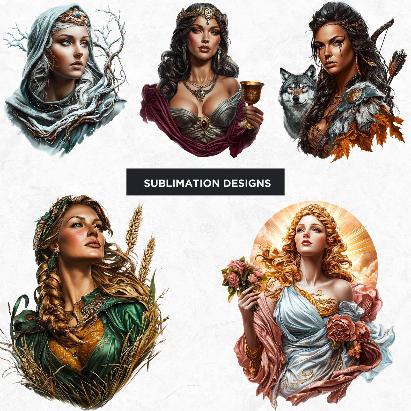 51 Slavic God Goddess Clipart Set, Eastern European Mythology Graphics ...
